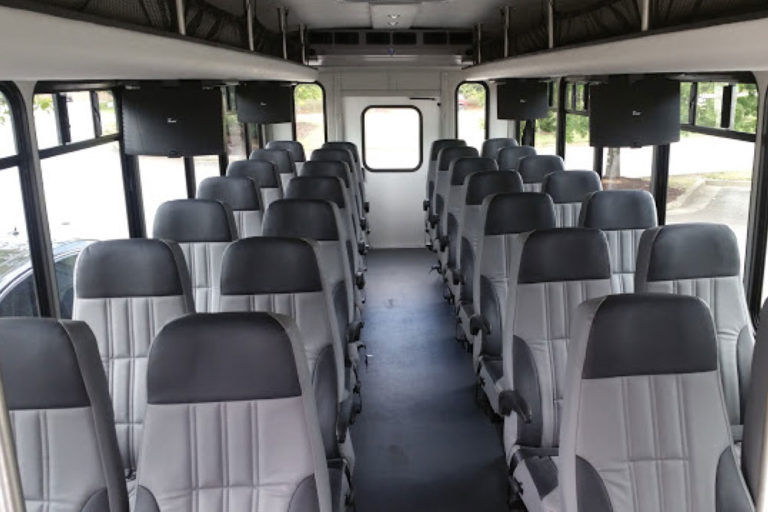 Interior of 44 Passenger Bus – Urbana Transportation